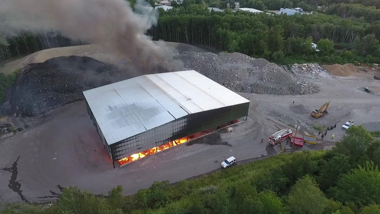 Large fire engulfs Eliot recycle center for second time ...